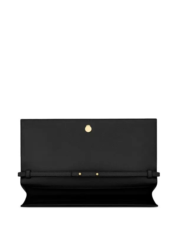 Saint Laurent Kate Clutch In Grain De Poudre Leather - Black
