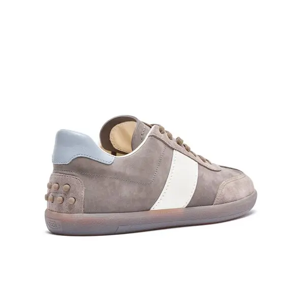 TOD'S Suede And Leather Low-top Sneakers With Appliqu
