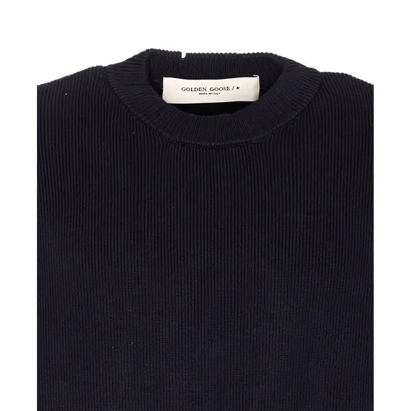 GOLDEN GOOSE Distressed Ribbed Crew Neck Sweater