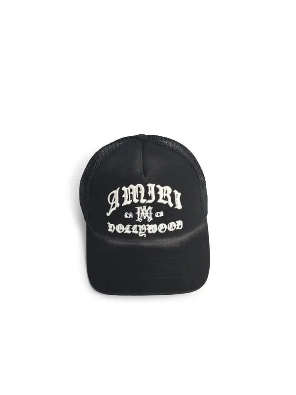 Amiri Cotton Cap With Embroidered Logo - Black