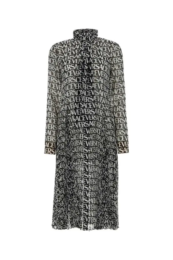 Versace Printed Silk Shirt Dress - Multicolor