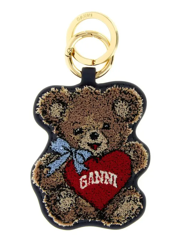 GANNI Bear Leather Keyring - Multicolor