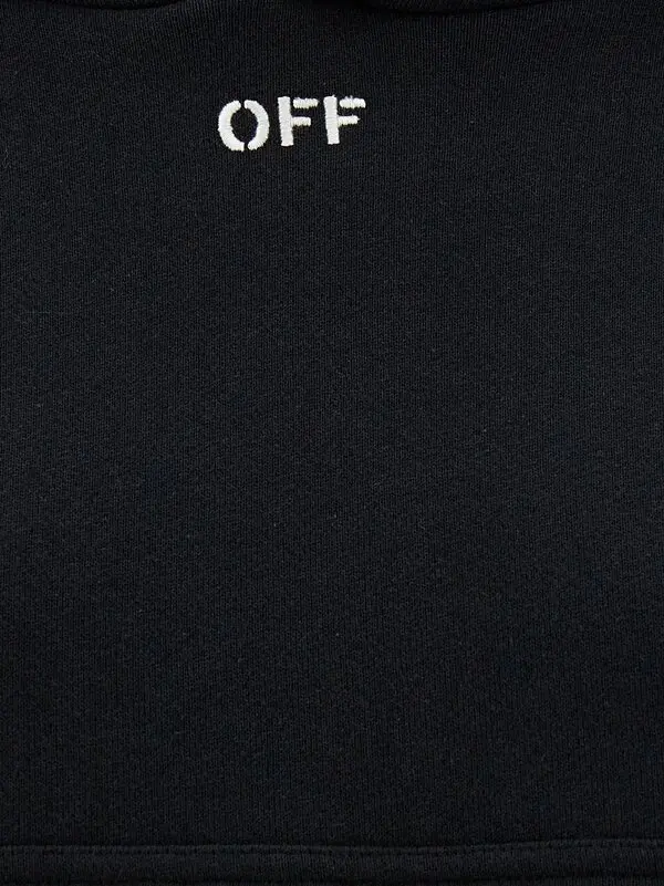 Off-White Off Stamp" Cotton Hoodie With Logo Embroidery - Black