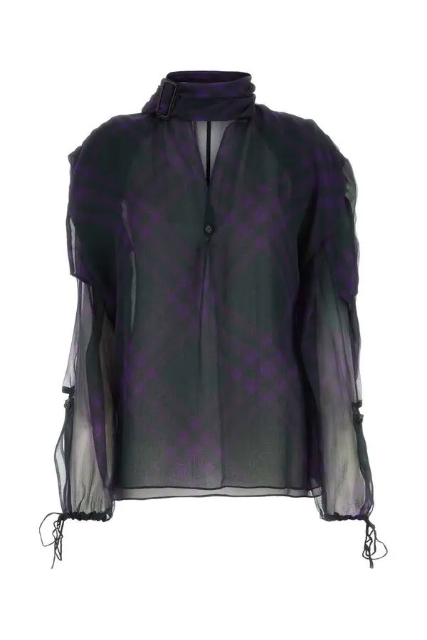 Burberry Printed Silk Blouse - Multicolor