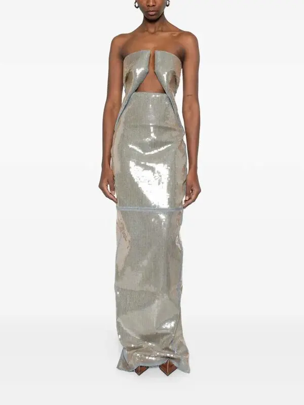 Rick Owens Long Sequin Dress - Blue