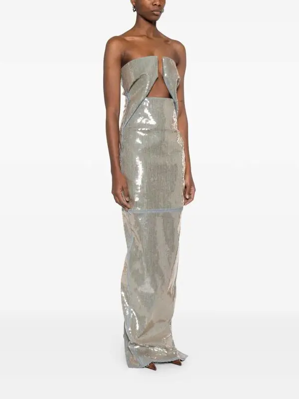 Rick Owens Long Sequin Dress - Blue