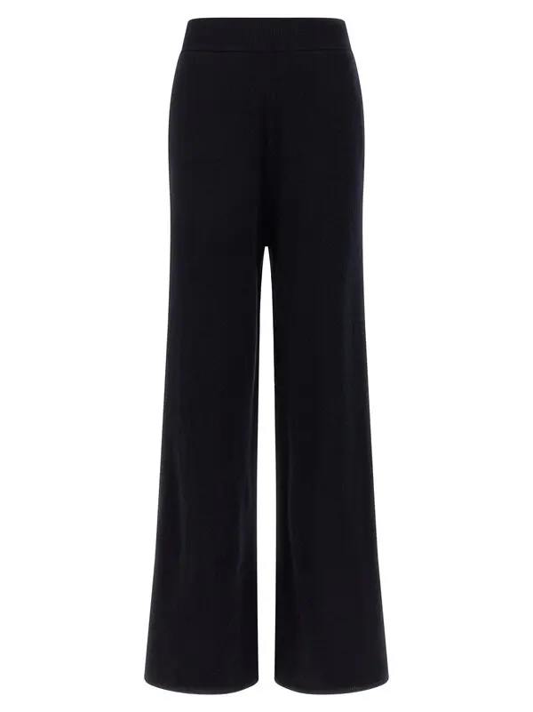 Max Mara Maxppiega" Cashmere Knit Wide Leg Pants - Blue