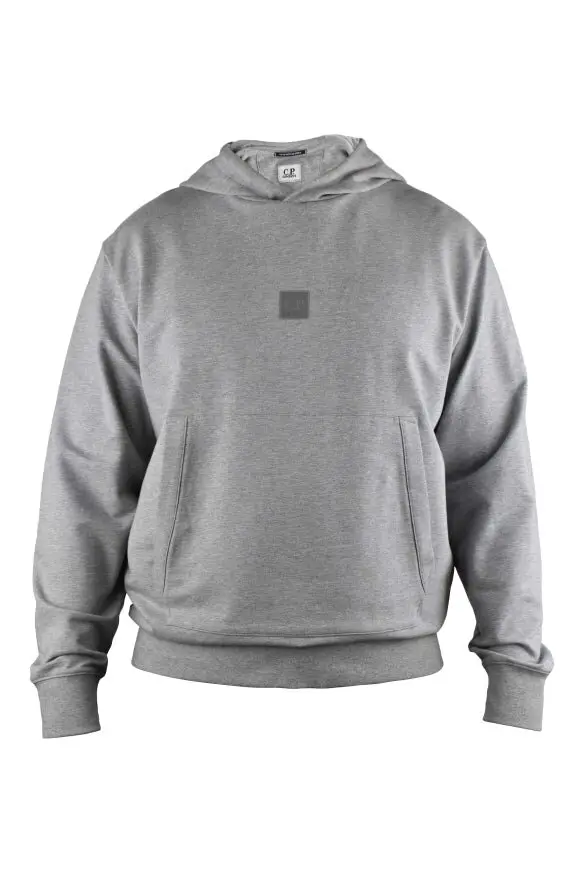 C.P. COMPANY Cotton Hoodie With Logo Detail - Gray