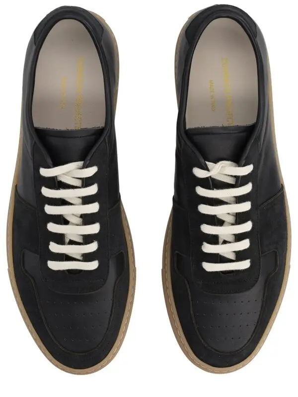 COMMON PROJECTS Leather And Suede Bball Sneakers - Black
