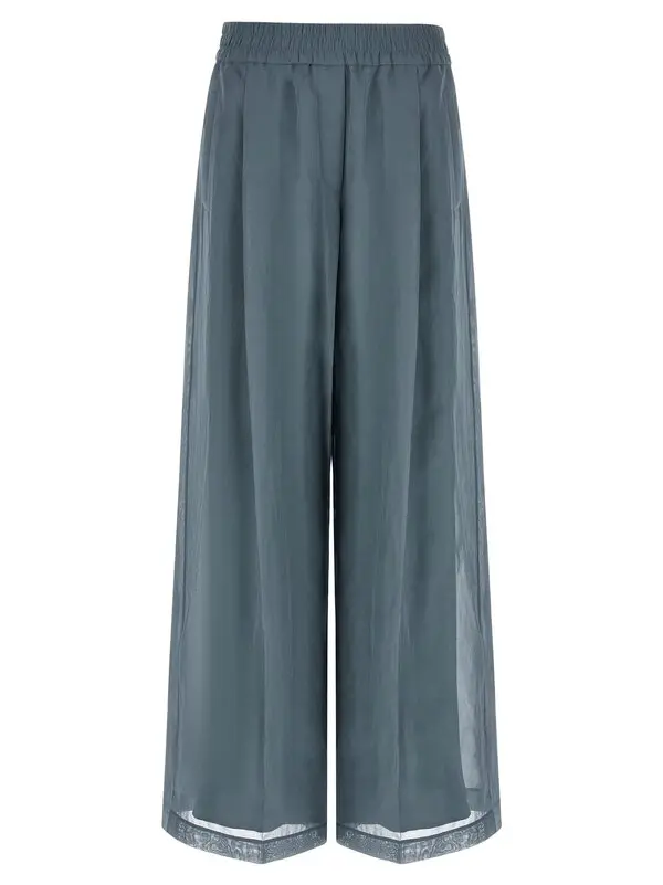 Brunello Cucinelli Cotton Organza Wide Leg Pants