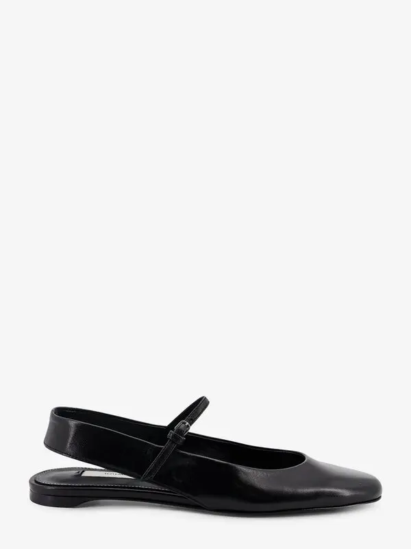 TOTEME Leather Ballerinas With Adjustable Buckle Strap - Black