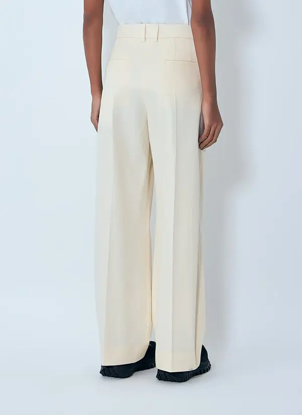 Moncler Cotton Gabardine Wide-leg Tailored Trousers - Multicolor