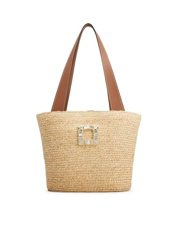 ROGER VIVIER Small Raffia Shopping Bag - Multicolor
