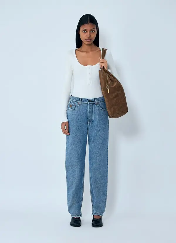 Chloé Tapered Jeans With Logo Patch