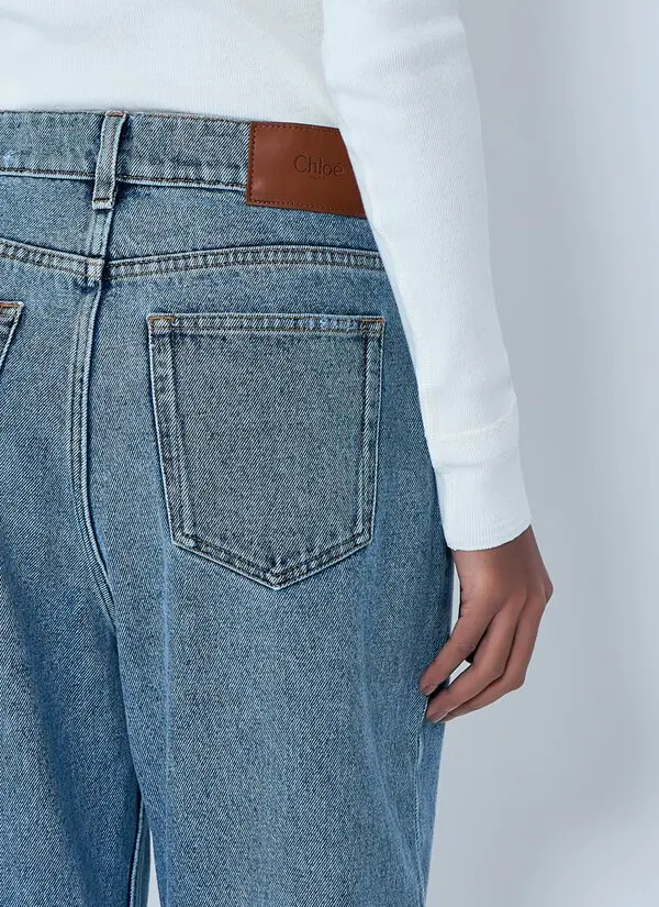 Chloé Tapered Jeans With Logo Patch