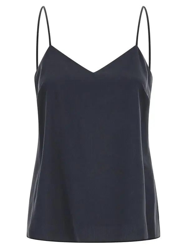Max Mara Mungia Silk Canvas Sweetheart Neckline Top - Gray