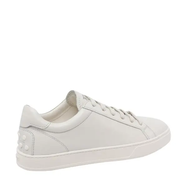 TOD'S Leather Effect Lace-up Sneakers - White
