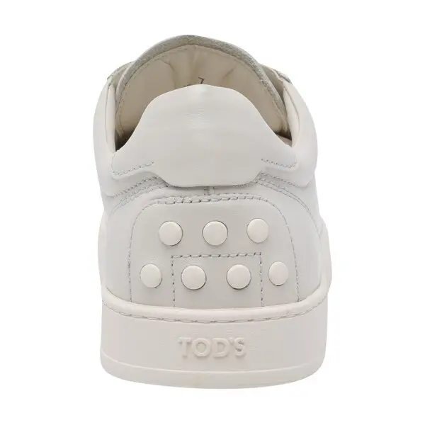 TOD'S Leather Effect Lace-up Sneakers - White