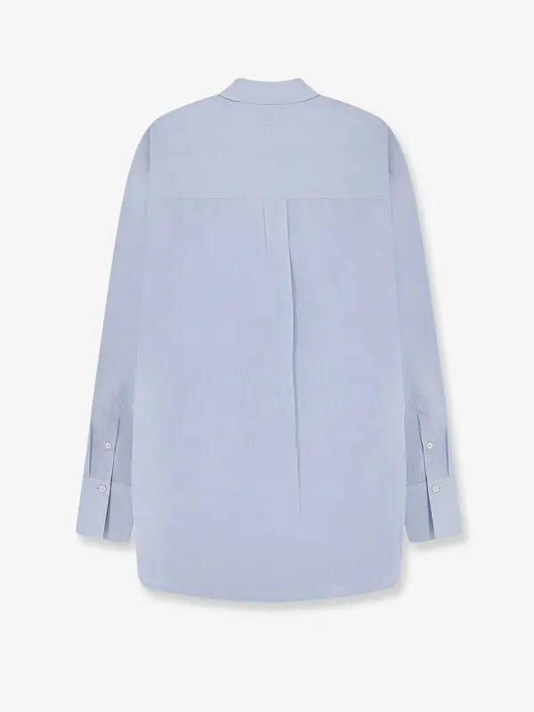 TOTEME Oversized Cotton Linen Shirt - Blue