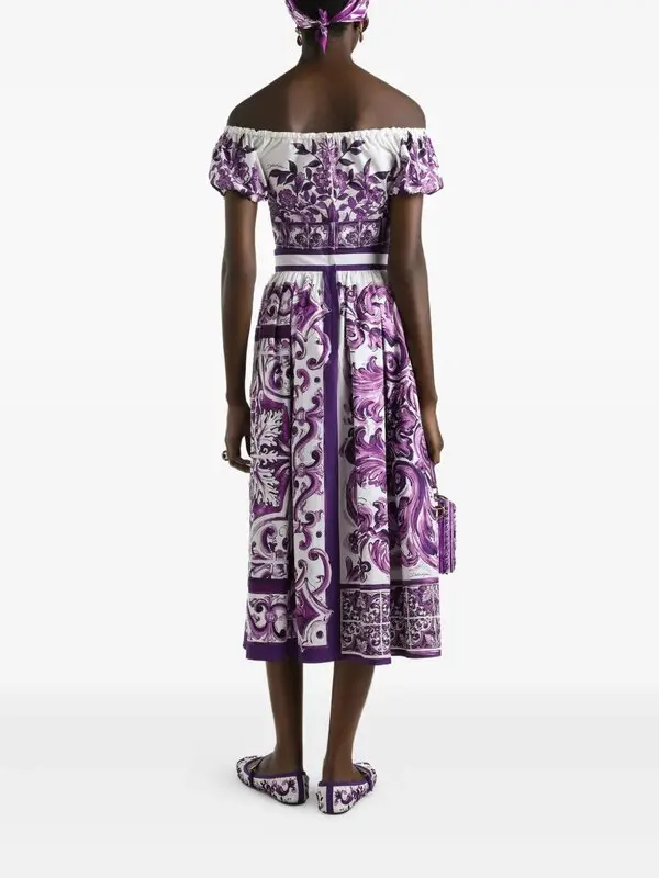 Dolce & Gabbana Majolica Print Off-the-shoulder Blouse