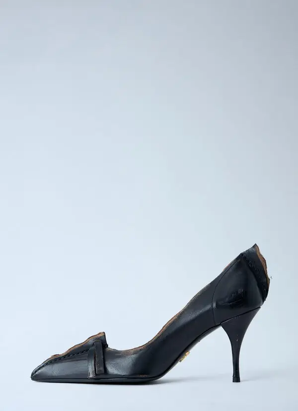 Prada Antiqued Leather Pointed Toe Stiletto Pumps
