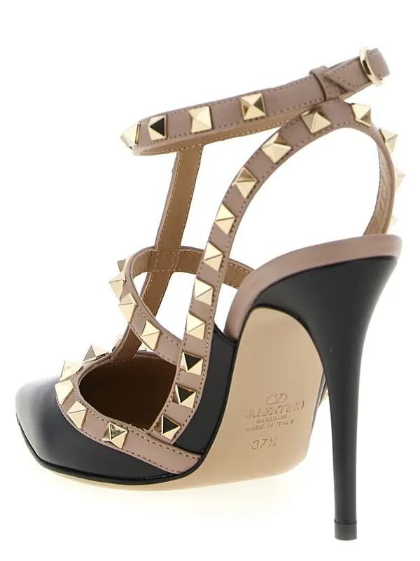 Valentino Garavani Rockstud Pumps With Stud Applications And Adjustable Ankle Straps - Black