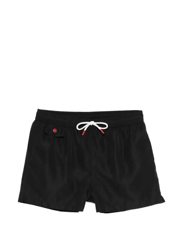 Kiton Drawstring Swim Shorts - Black