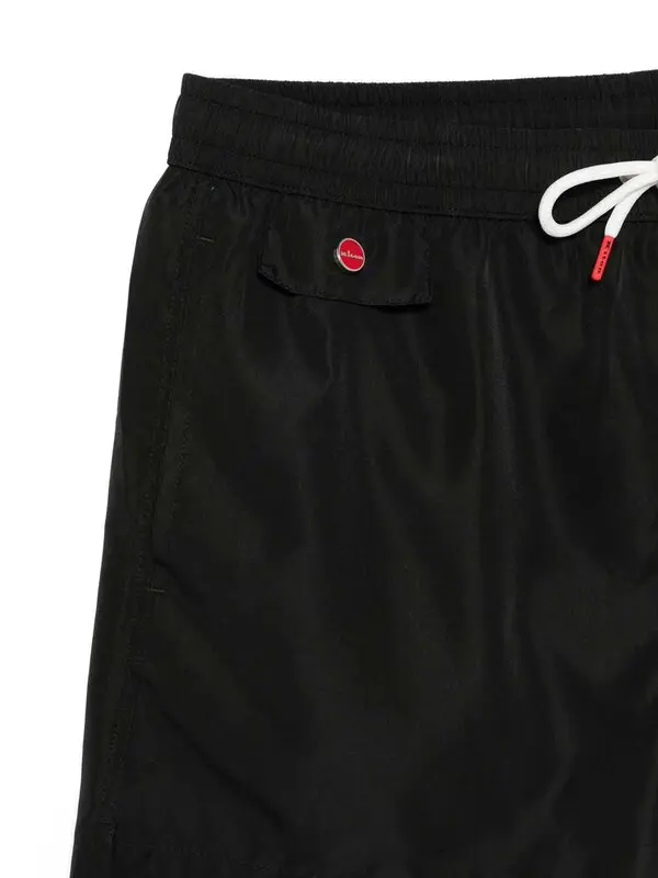 Kiton Drawstring Swim Shorts - Black