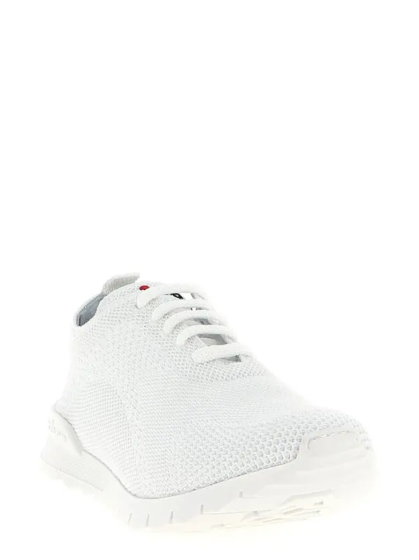 Kiton Knitwear Sneakers With Logo Embroidery - White