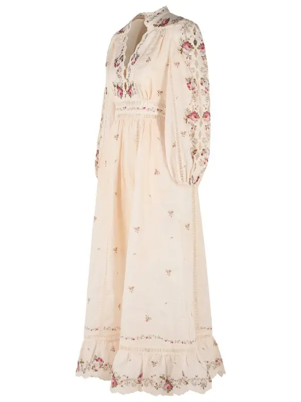 Zimmermann Patience" Long Linen Dress - Cream