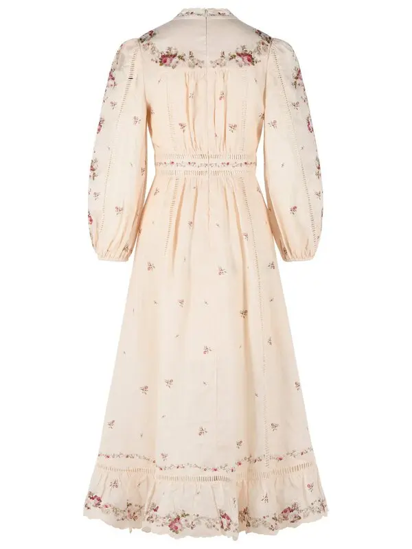 Zimmermann Patience" Long Linen Dress - Cream
