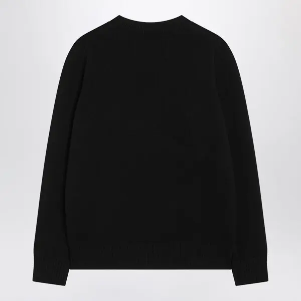 Givenchy Wool And Cashmere Crewneck Sweater With Contrast Logo - Black