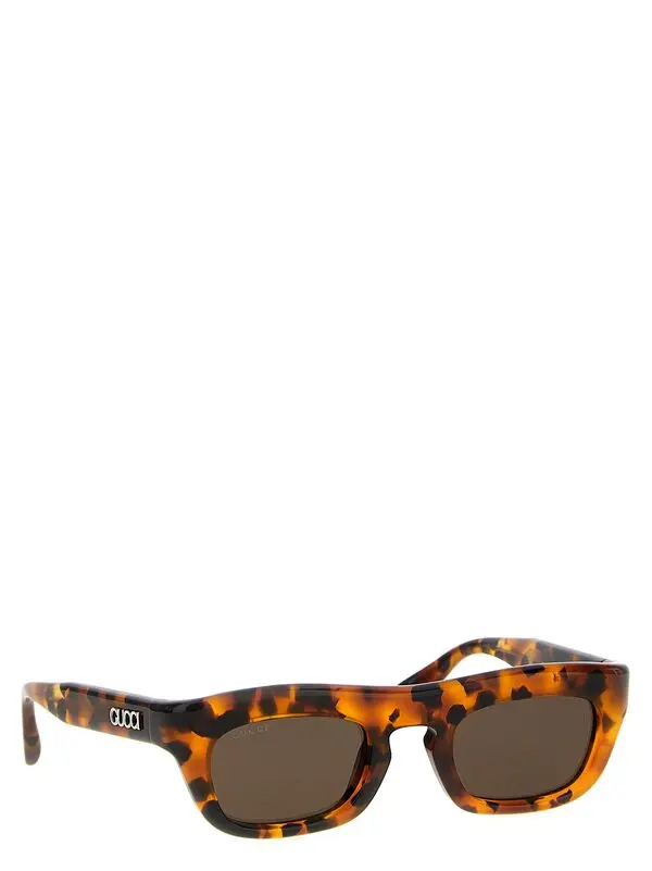 Gucci Rectangular Sunglasses With Tortoiseshell Acetate Frame - Brown