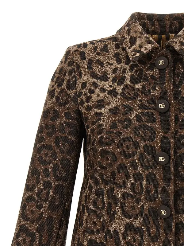 Dolce & Gabbana Leopard Jacquard Wool Blazer