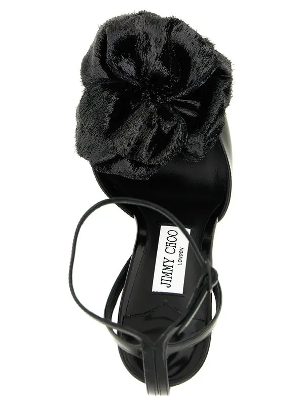 JIMMY CHOO Mimmi Sandals With 3d Flower Detail - Black