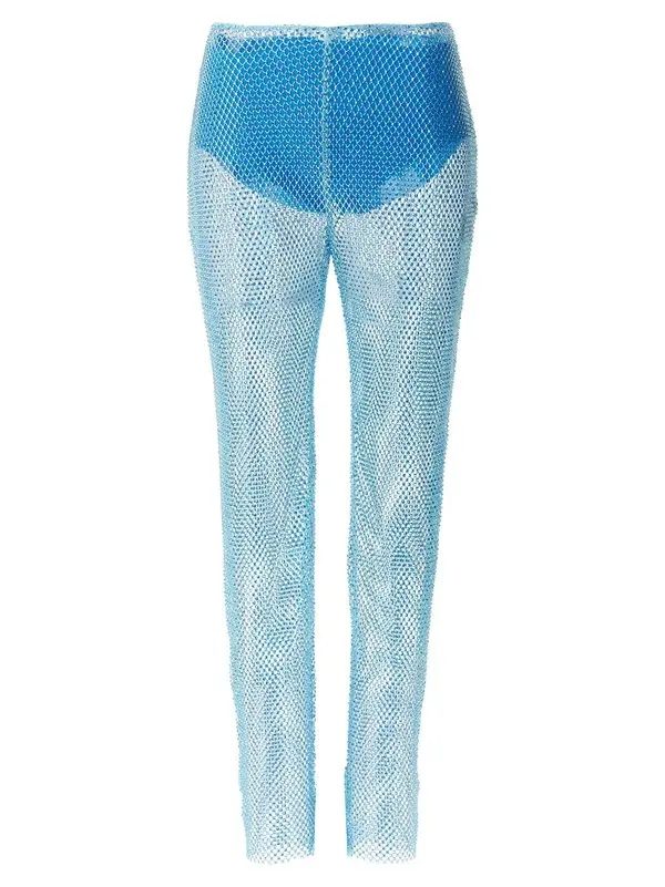 Giuseppe Di Morabito Sequin Mesh Pants - Blue