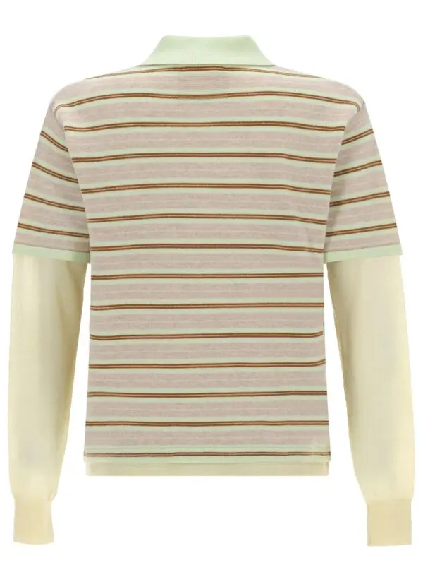 Guest In Residence Layered Stripe Rugby Polo Shirt - Green