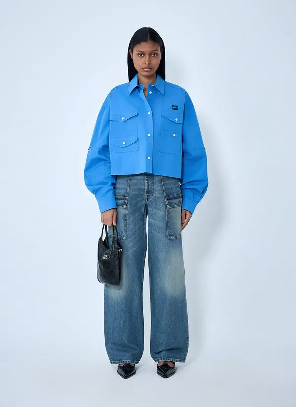 Miu Miu Wide-leg Cargo Denim Jeans