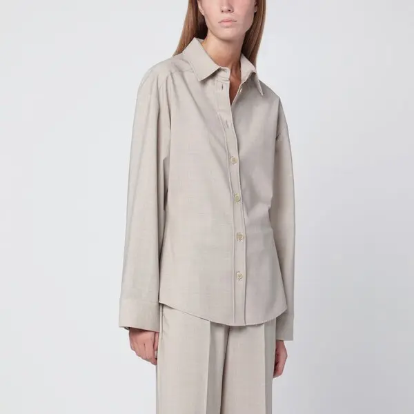 P.a.r.o.s.h Virgin Wool Blend Shirt - Cream