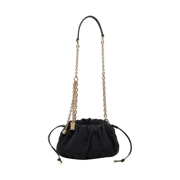 Chloé Pleated Clutch Bag With Chain Strap - Black