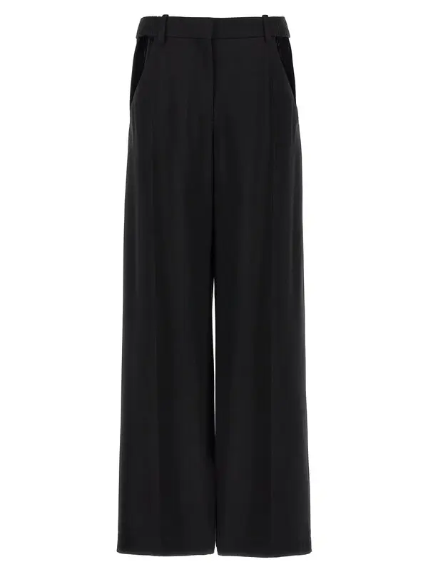 MUGLER Cut-out Detail Wide Leg Trousers - Black