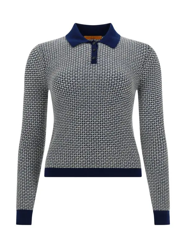 Guest In Residence Knitted Polo Shirt - Blue