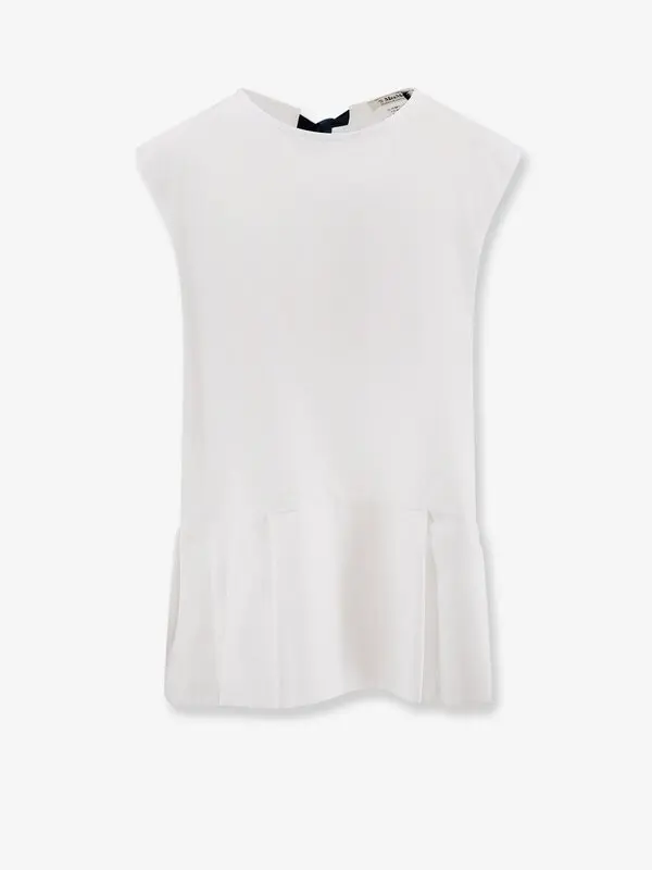 Max Mara Sleeveless Cotton Shirt With Contrasting Back Band