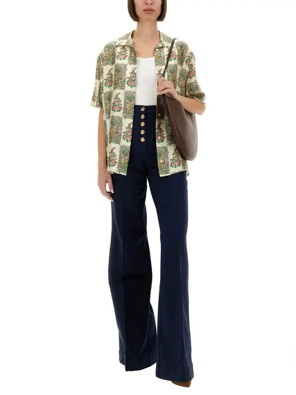 Etro Printed Silk Georgette Shirt - Multicolor