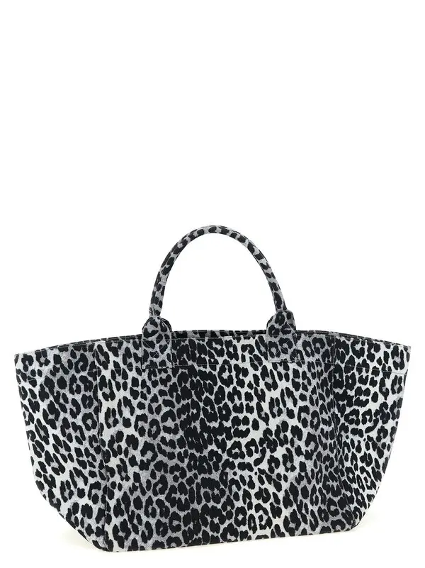 GANNI Leopard Sequin Embellished Recycled Cotton Tote Bag