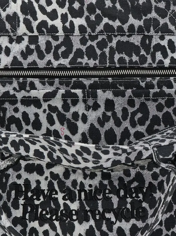 GANNI Leopard Sequin Embellished Recycled Cotton Tote Bag