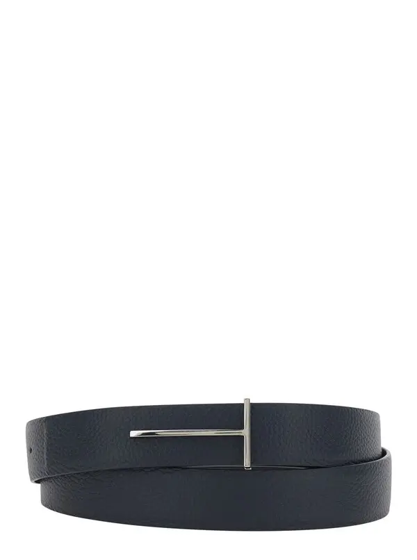 TOM FORD Grained Leather Belt With T Buckle Closure - Multicolor