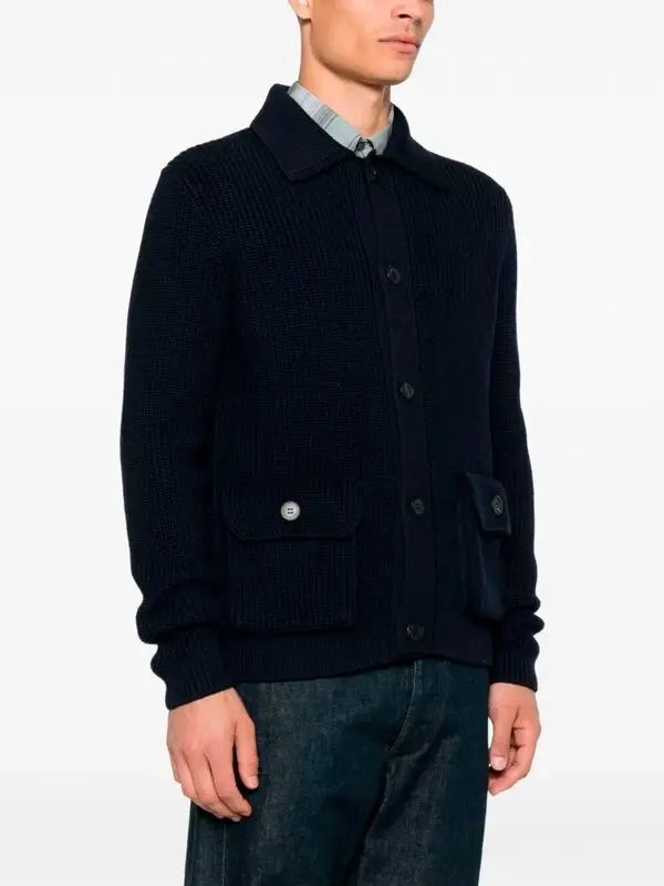 Prada Wool Cardigan With Collared Neck