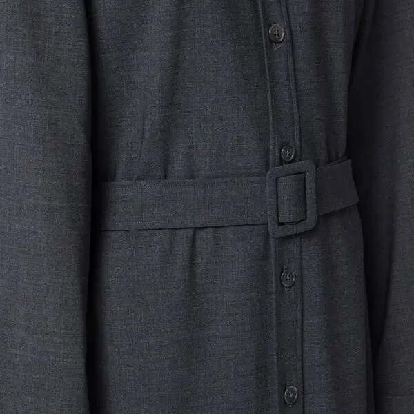 P.a.r.o.s.h Belted Virgin Wool Midi Shirt Dress