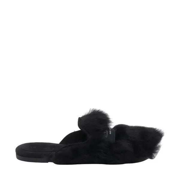 Dolce & Gabbana Fur Sheepskin Slippers - Black